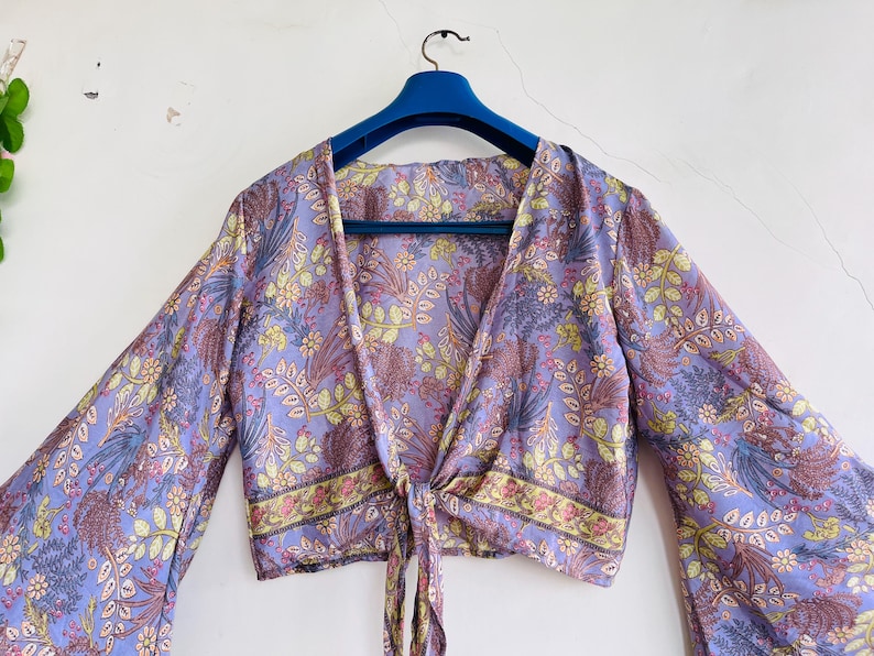 Beautiful Silk Sari Crop Top, Indian Silk Crop Top, Women's Clothing ...