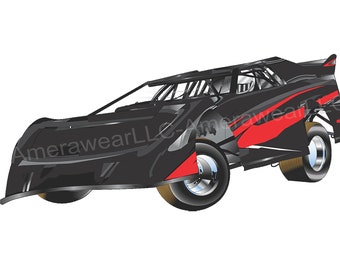 Cartoon Dirt Late Model Race Car Highly Detailed FULL COLOR Clip Art ...