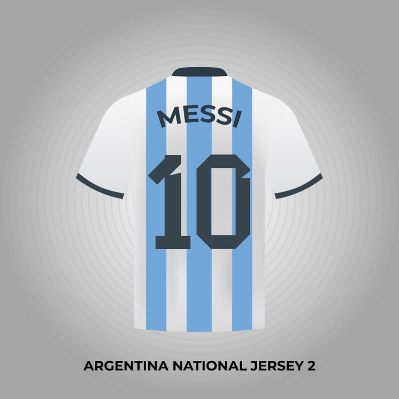 Lionel Messi Jersey Vector Art | Argentina & Club Jerseys Set | Digital ...