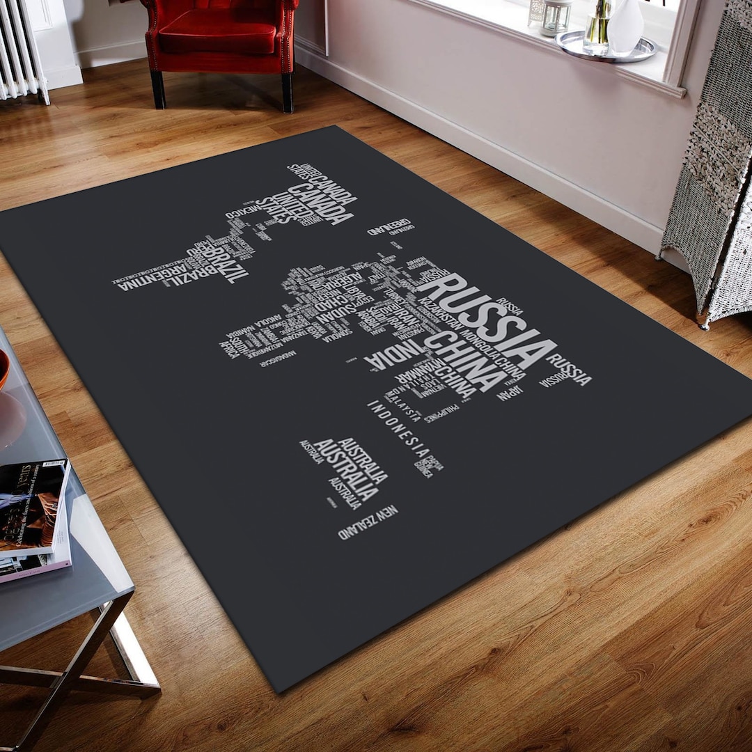 World Map Carpet for Livingroom031 World Rug Map Carpet - Etsy