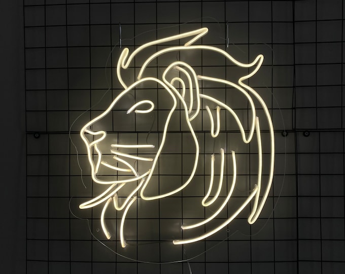 Neon Lion Art Design Digital Download Png File. - Etsy