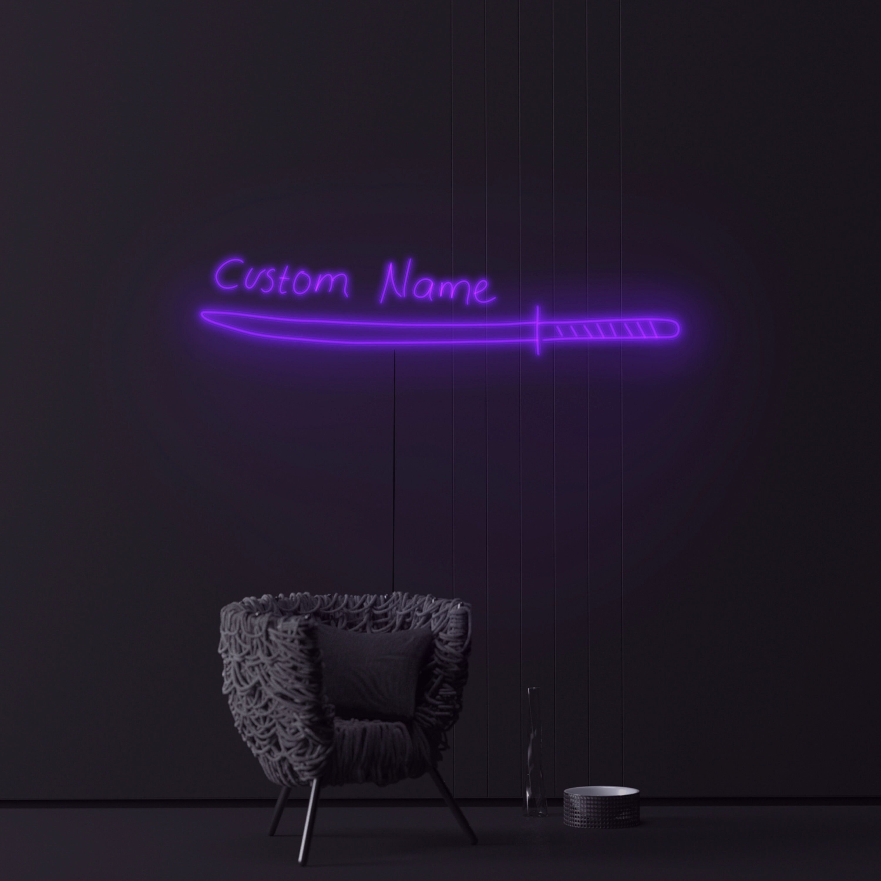 Katana Led Neon Sign Custom Name Neon Light Custom Sword - Etsy