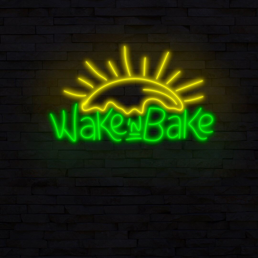 Waken Bake Sun Neon Sign, Custom Neon Sign, Sunshine Neon Gift ...