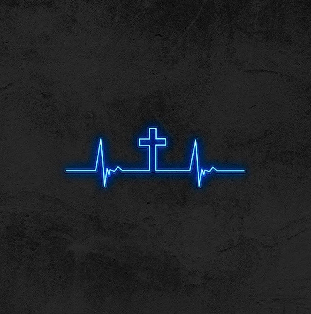 Neon Cross Characters, Cross Neon Sign, Neon Birthday Gift, Custom Sign ...