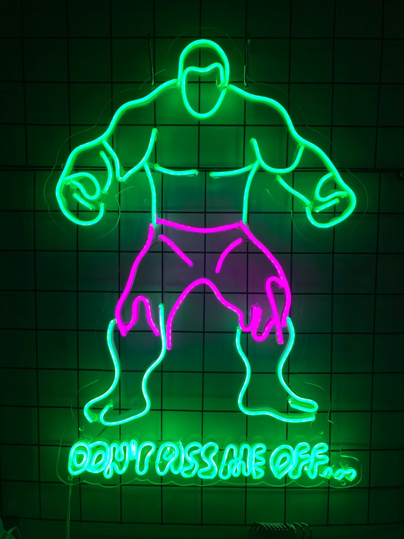 HULK Characters Neon Sign Marvel Neon Sign Neon Birthday - Etsy