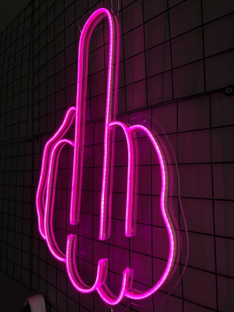 Middle Finger Icon Neon Sign Neon Art Middle Finger Neon - Etsy