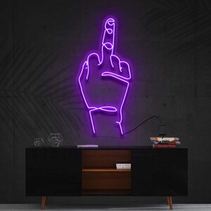 Middle Finger Sign Neon Sign Custom Neon Sign Neon Gift - Etsy