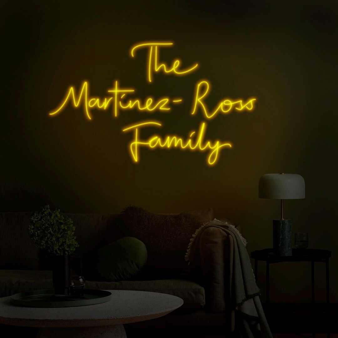 Married Family Neon Sign, Custom Neon Sign, Neon Text Gift, Birthday ...