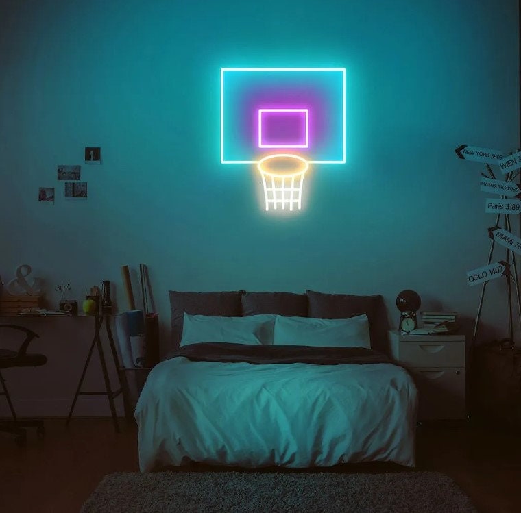 Colorful Basketball Hoop Neon Sign Custom Neon Sign Neon - Etsy