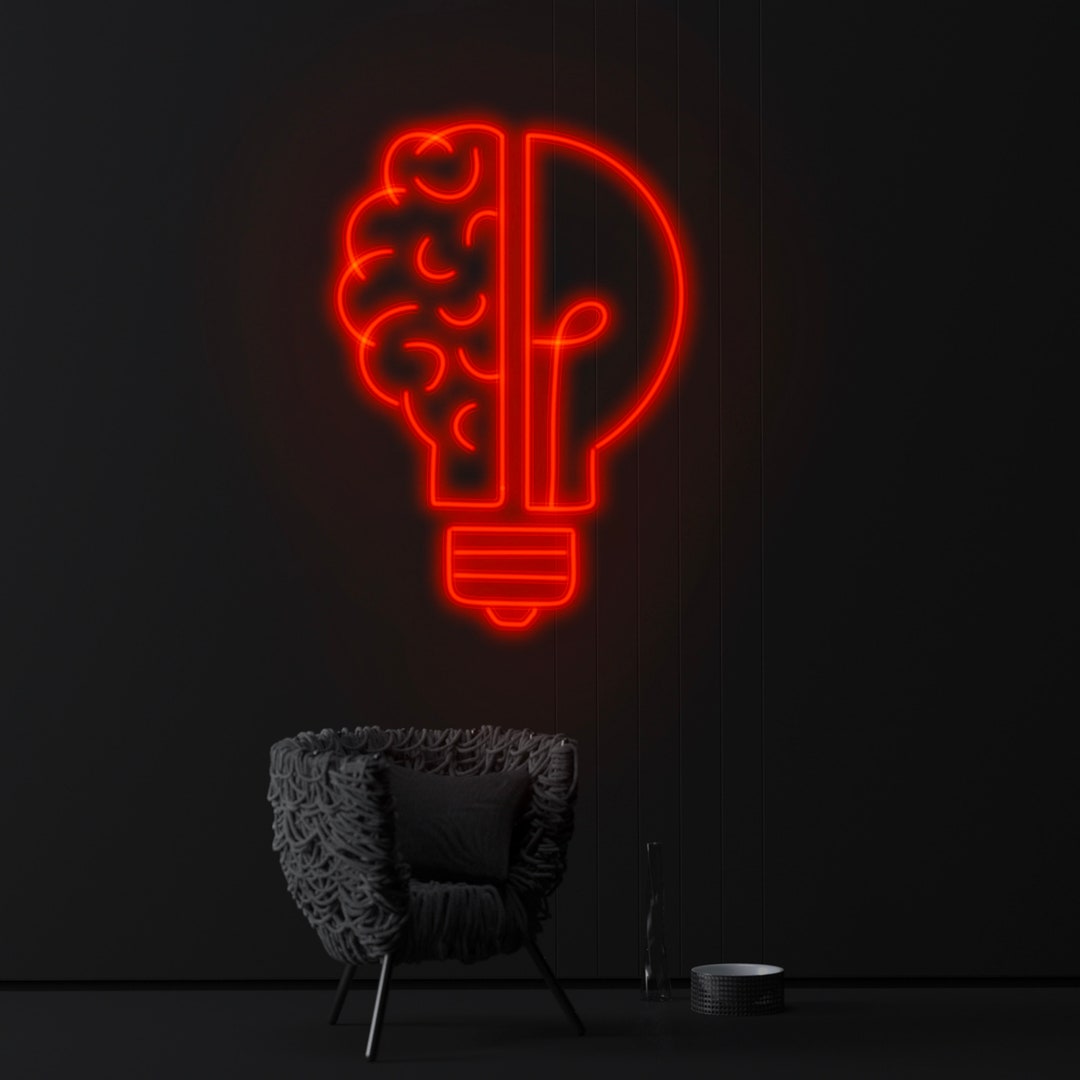 Brain Neon Sign, Lamp Neon Sign, Neon Birthday Gift, Custom Neon Sign ...