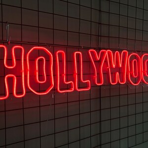 Hollywood Neon Sign, Custom Neon Light, Neon Gift, Birthday Neon Sign ...
