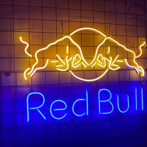 Redbull Neon Sign, Neon SHOP, Custom Red B Neon Sign, Neon Redbull Gift ...