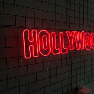 Hollywood Neon Sign, Custom Neon Light, Neon Gift, Birthday Neon Sign ...