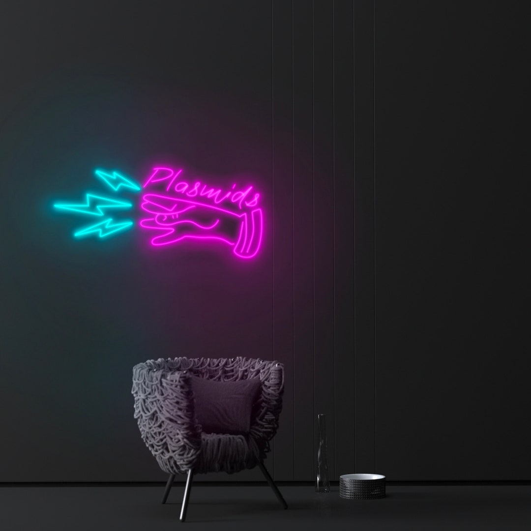 Bioshock Plasmids Neon Sign, Pink Neon Sign, Cartoon Neon Light, Neon ...