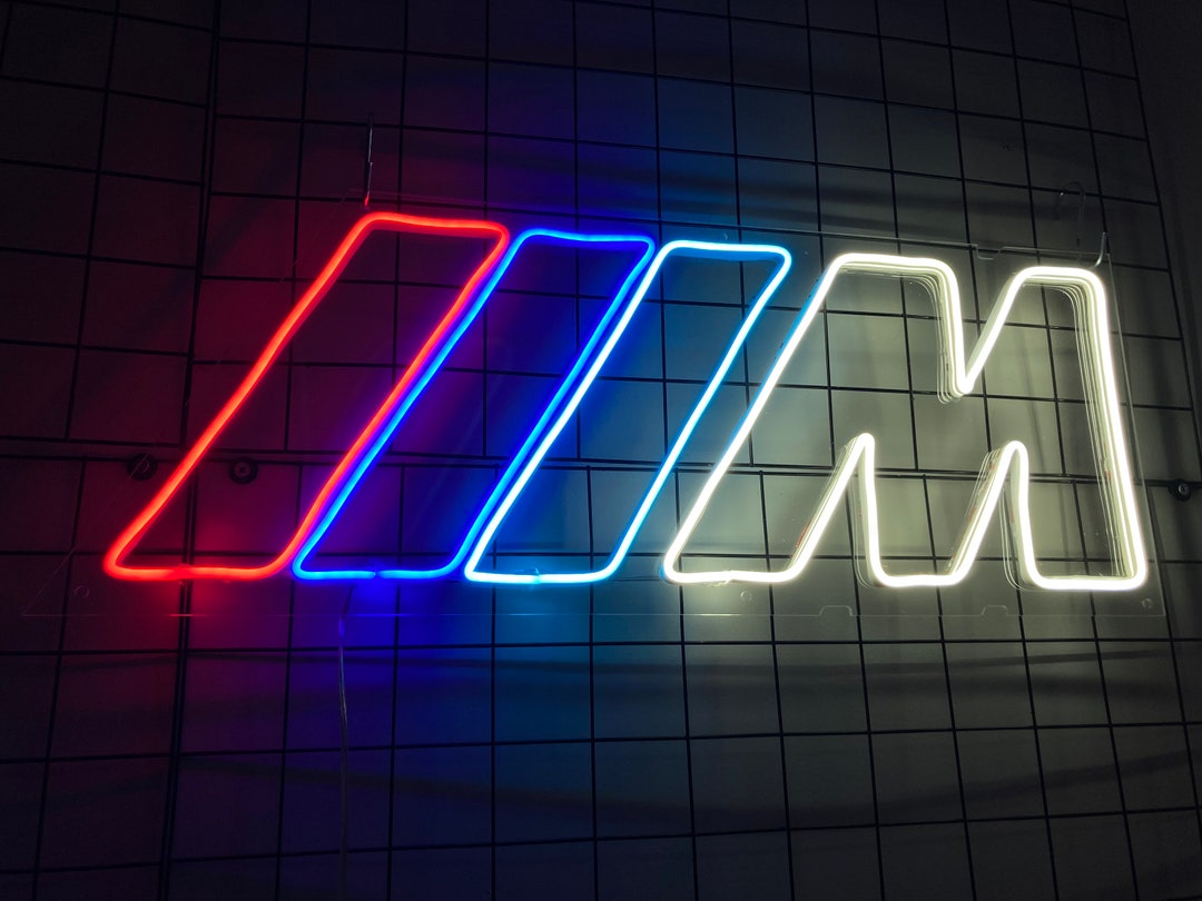 M Power Neon Sign, Car Neon Light, Custom Text Neon Sign, Neon Gift ...