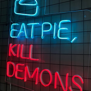 Supernatural Neon Sign, Custom Winchester Neon Sign, Eat Pie Kill ...