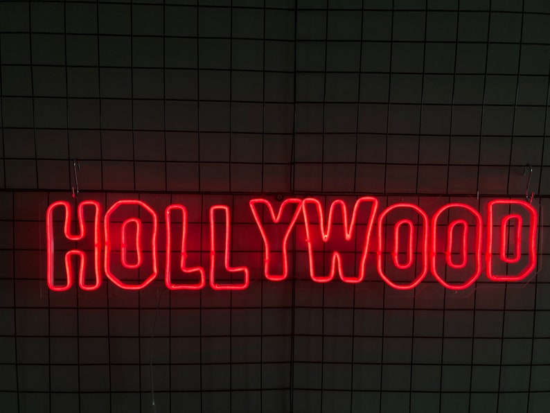 Hollywood Neon Sign, Custom Neon Light, Neon Gift, Birthday Neon Sign ...