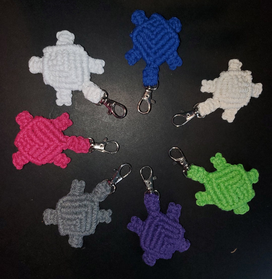 Macrame Turtle Keychain - Etsy