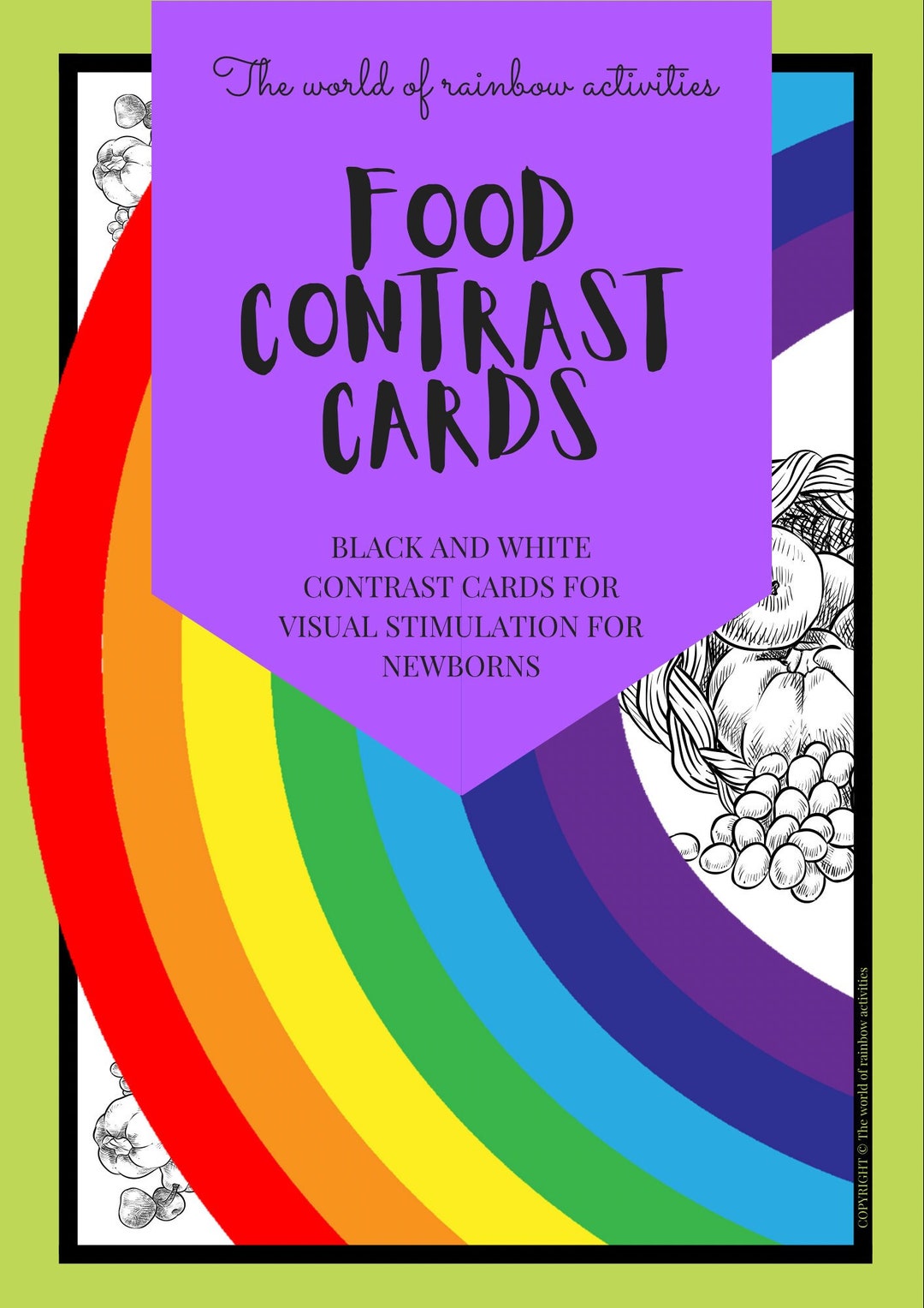 Food Contrast Cards - Etsy