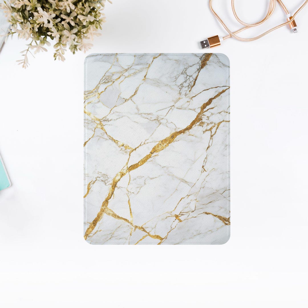 White Marble iPad Case Gold Stone Cover for iPad Air 5 iPad 10 10.9 ...