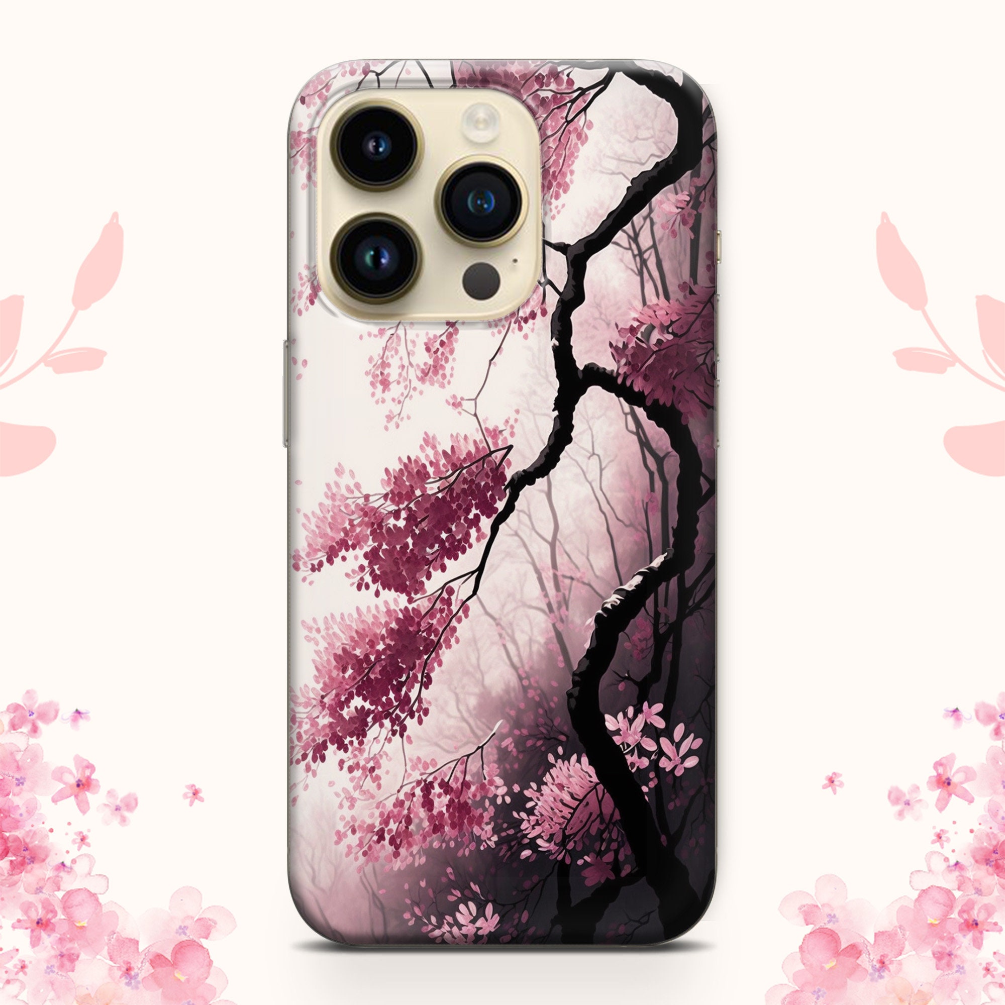 Sakura Phone Case Cherry Blossom Cover Fit iPhone 14 Pro Max, 13, 12 ...