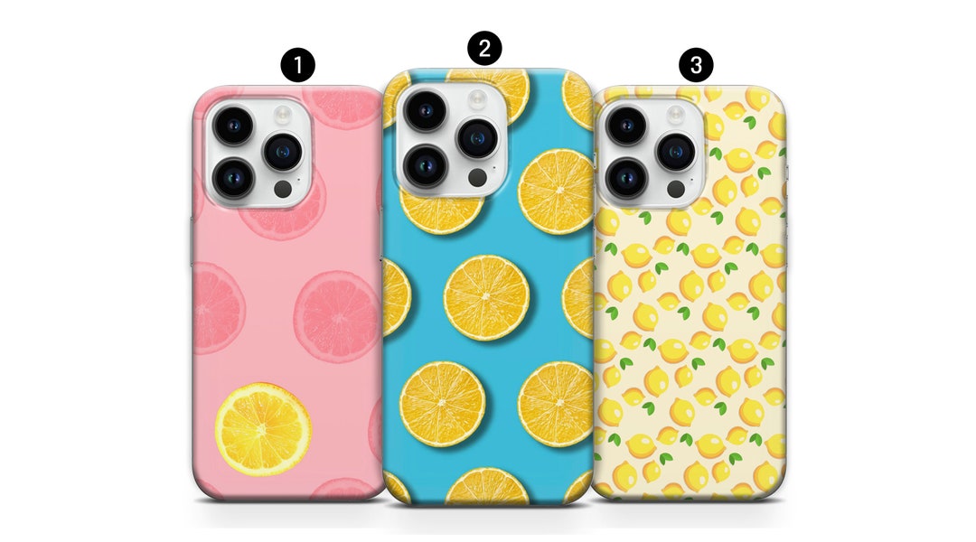 Lemon Phone Case Fruit Summer Tropical Cover iPhone 14, 13, 12, 11, XR, XS, 8+, SE, 7 and ...