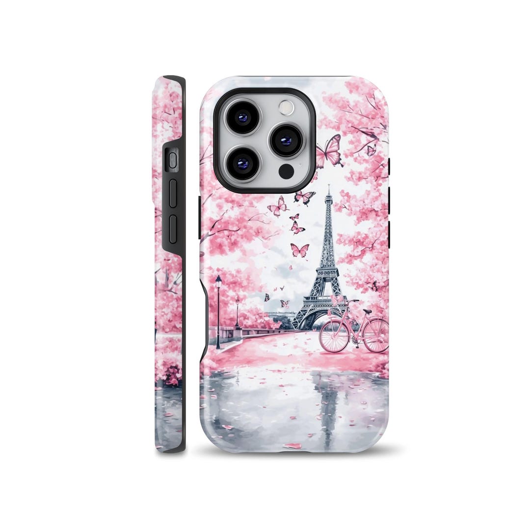 Eiffel Tower Sakura Phone Case Parisian Style Magsafe Cover Fits iPhone ...