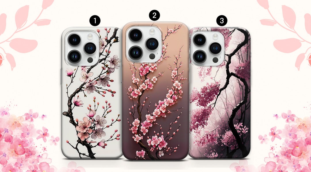 Sakura Phone Case Cherry Blossom Cover Fit iPhone 14 Pro Max, 13, 12 ...