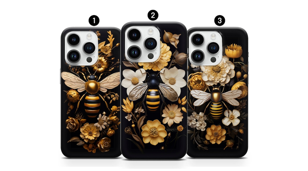 Honeybee Case Animal Case Bee Flower Cover Fit iPhone 14, 13, 12, 11 ...