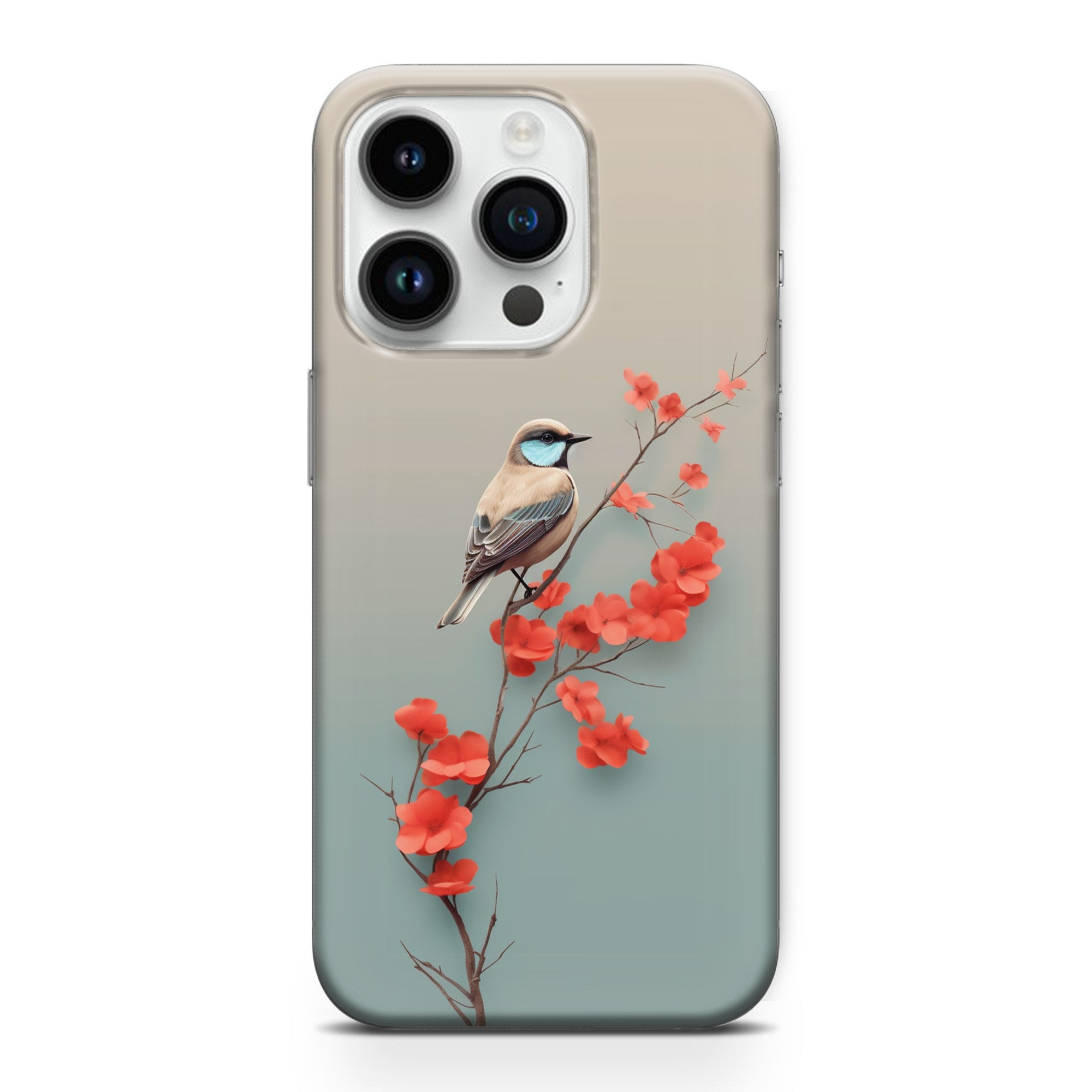 Bird Phone Case Minimalistic Flower Case Animal Cover Fit iPhone 14, 13 ...
