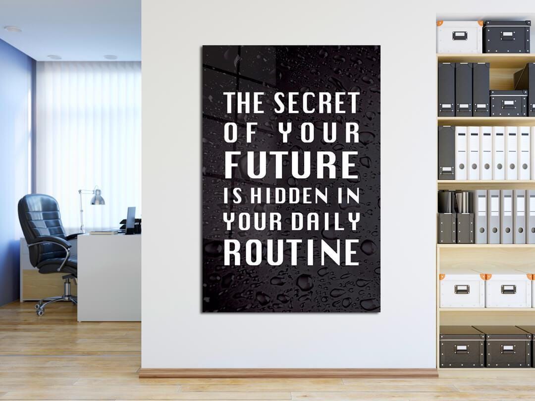 Daily Routine Motivation Quote Mindset Canvas Wall Art Inspirational ...
