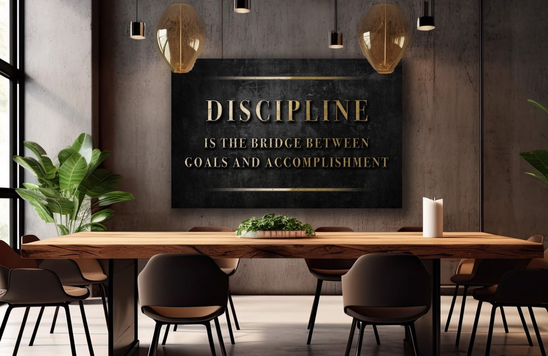 Discipline Noun Wall Art Workout Motivation Sign Canvas Art Home Decor ...