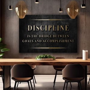 Discipline Noun Wall Art Workout Motivation Sign Canvas Art Home Decor ...