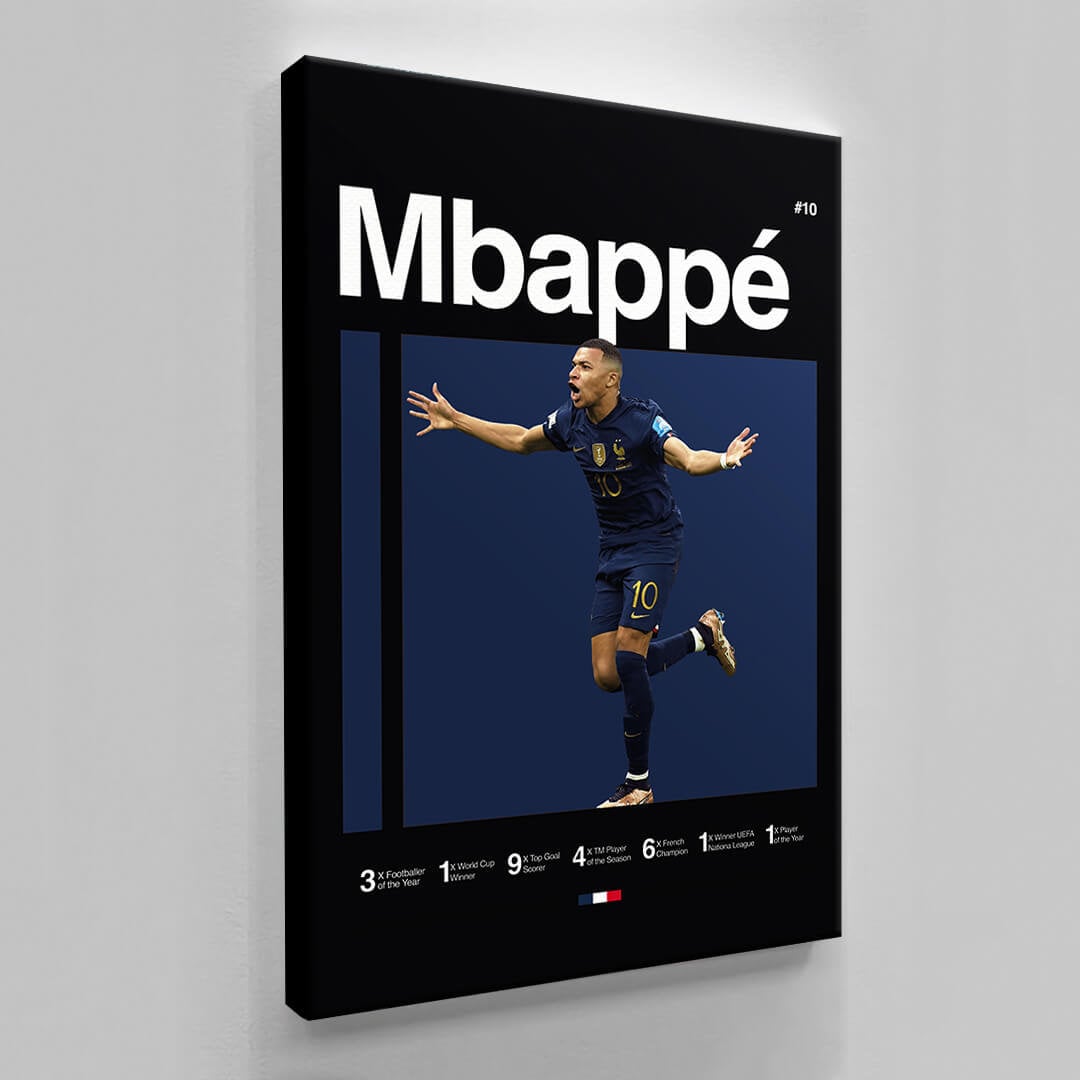 Kylian Mbappe Canvas Art Motivation Wall Decor Mbappe Poster Canvas ...