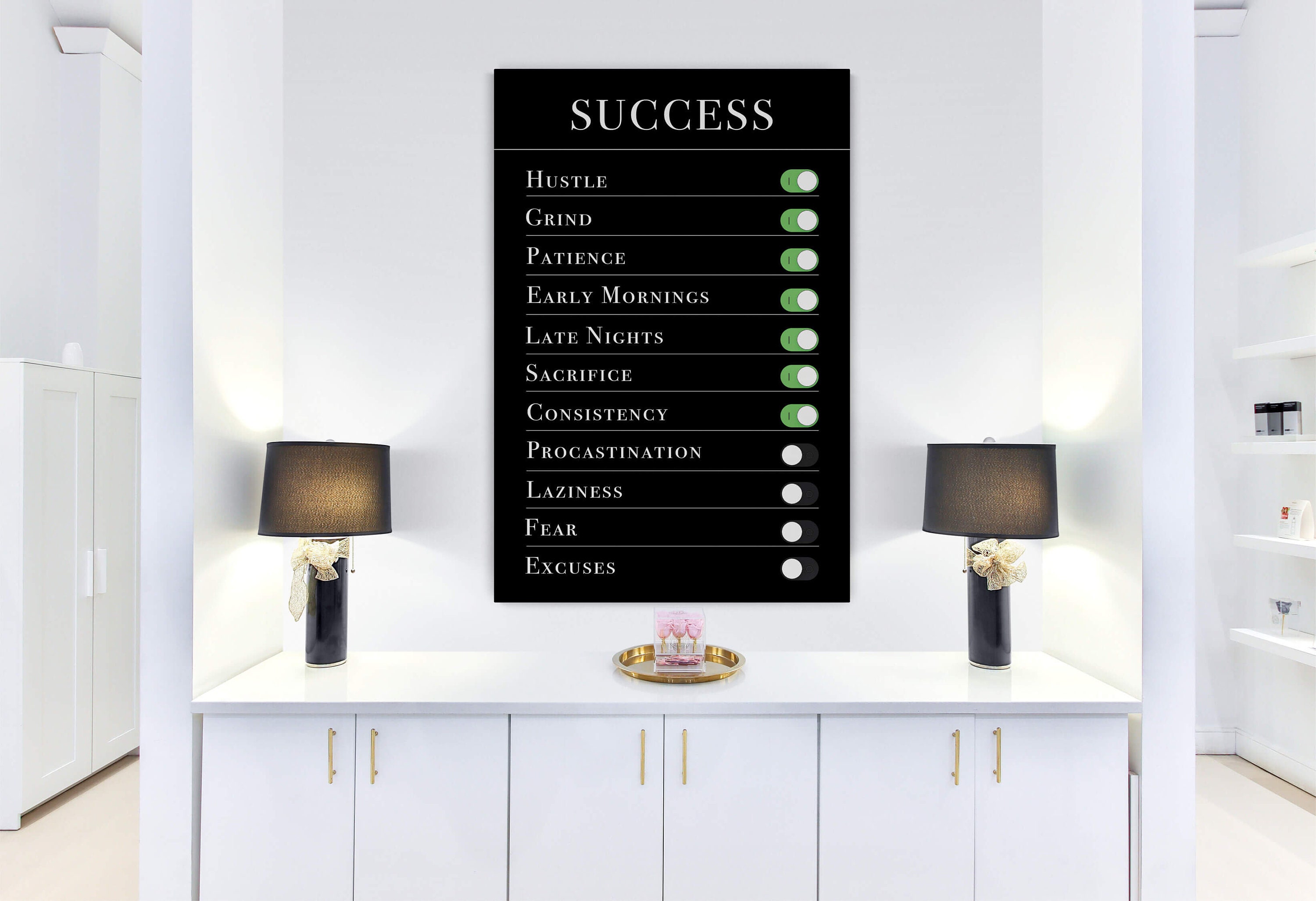 Success Rules Motivation Wall Art Decor Inspirational Canvas Print Home Wall Decor Business ...