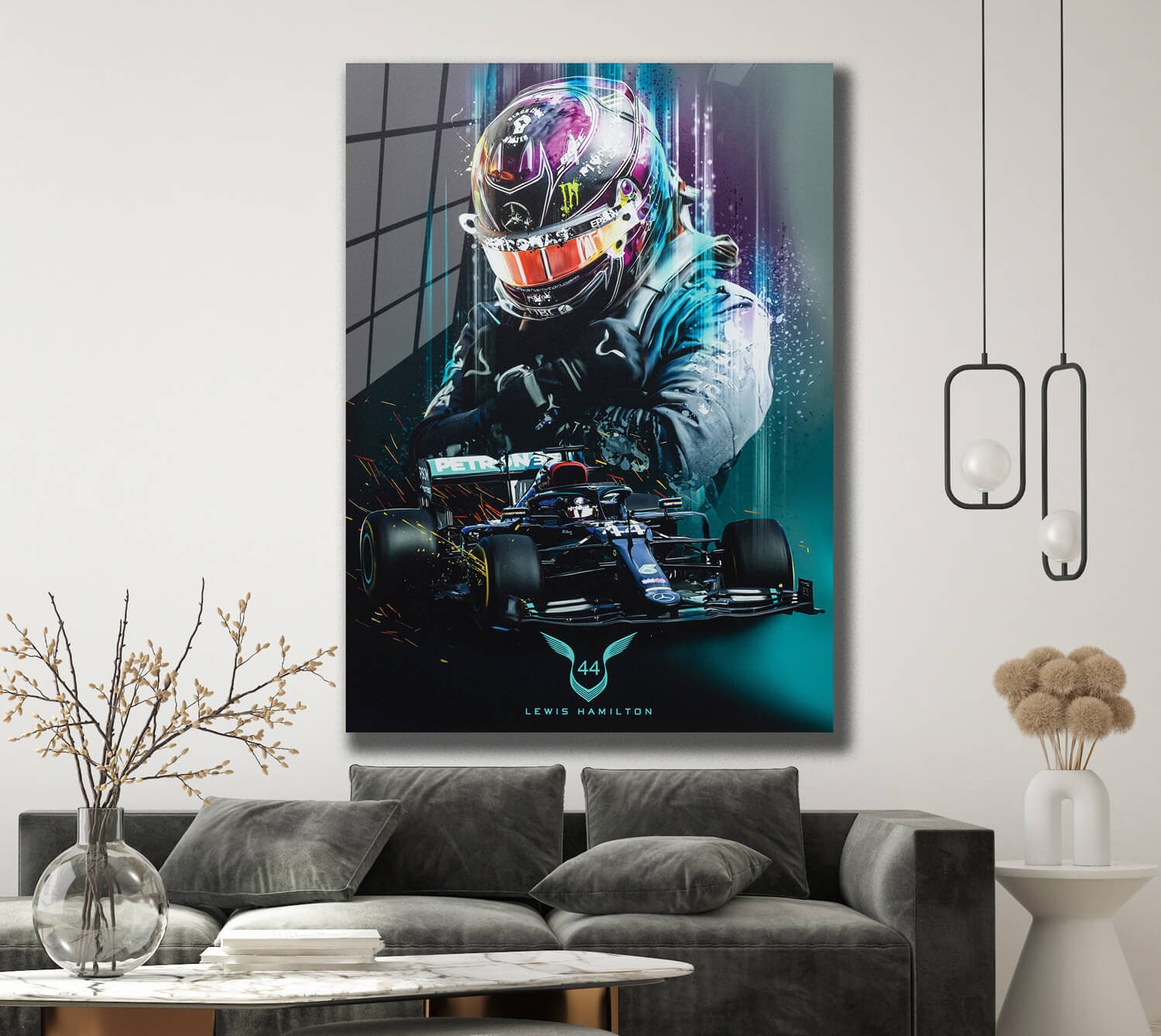 Lewis Hamilton 44 Wall Decor Formula 1 Motivational Canvas Lewis ...