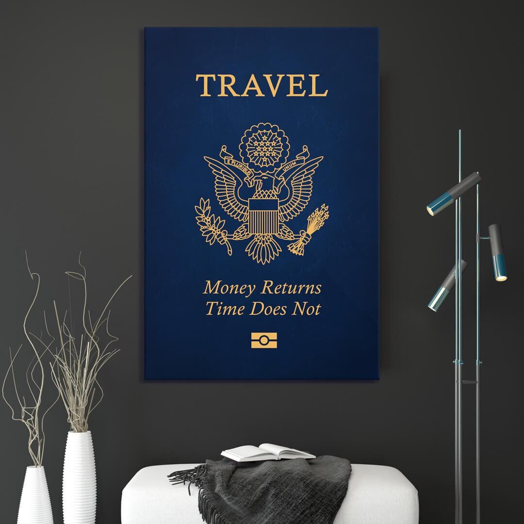 Travel Passport Canvas Art: Modern Inspirational Office Decor - Etsy