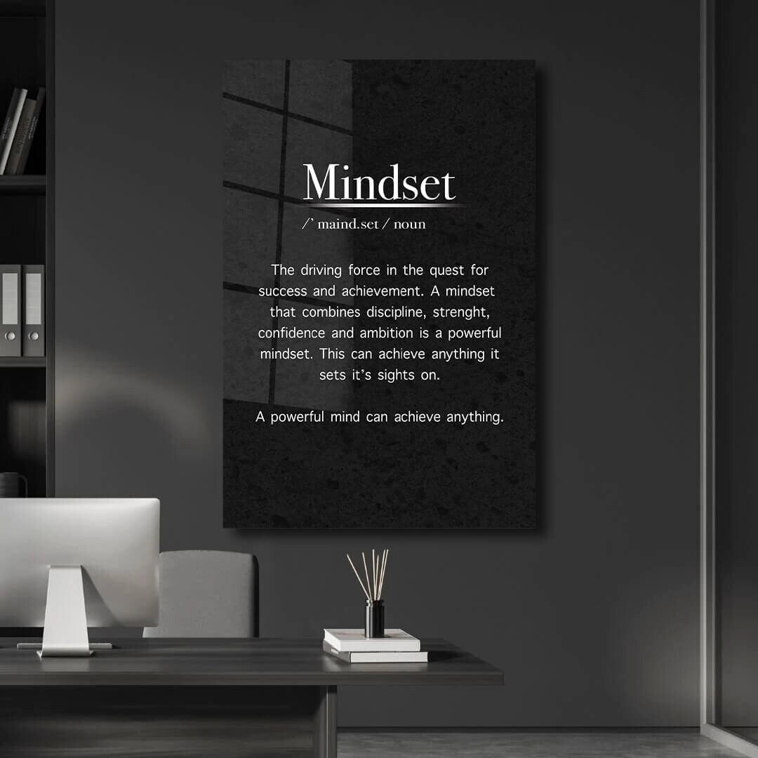 Mindset Noun Art Motivation Sign Canvas Art Home Decor Modern Office ...