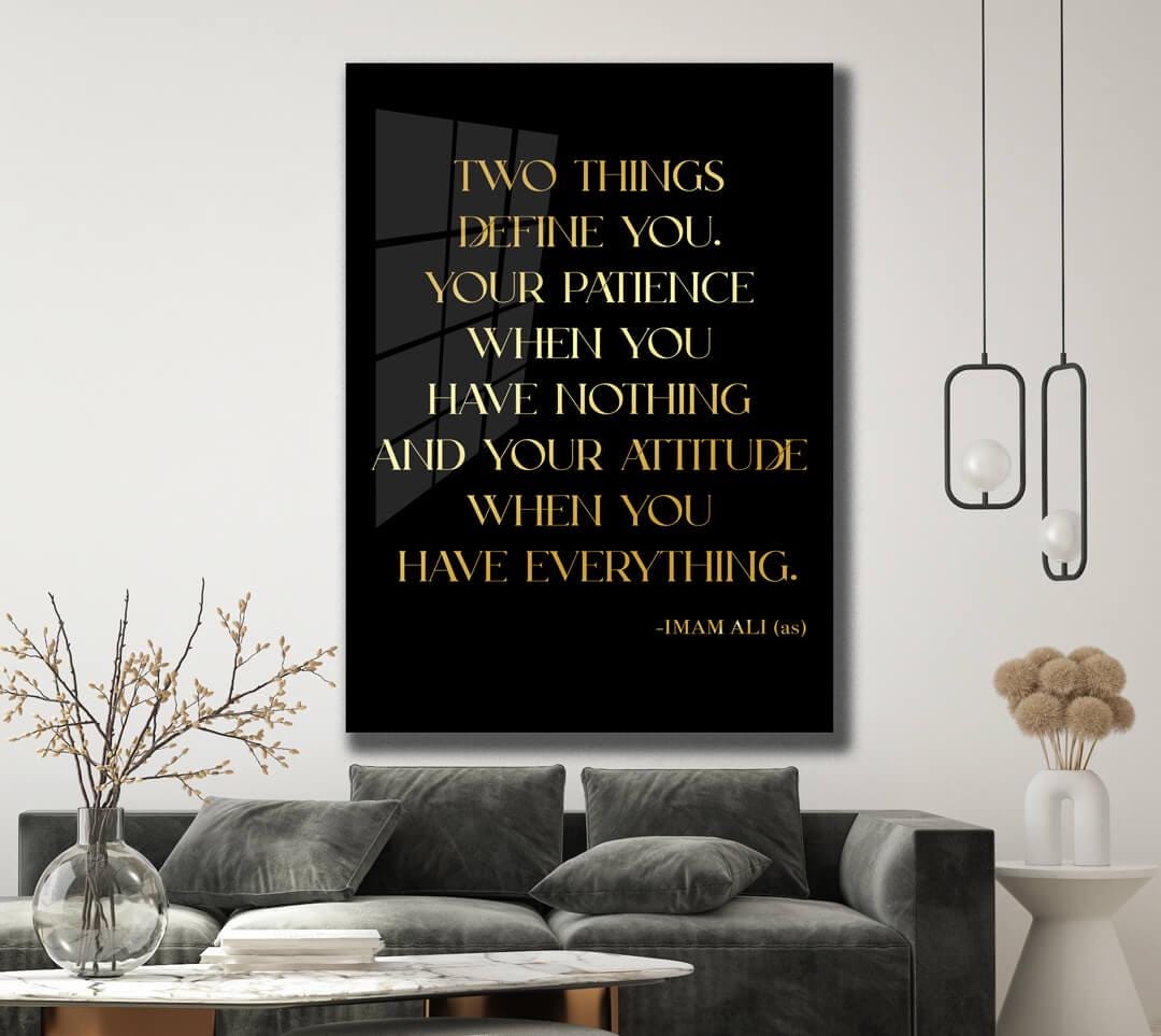 Two Things Define You Inspirational Canvas Art Modern Quotes Acrylic ...