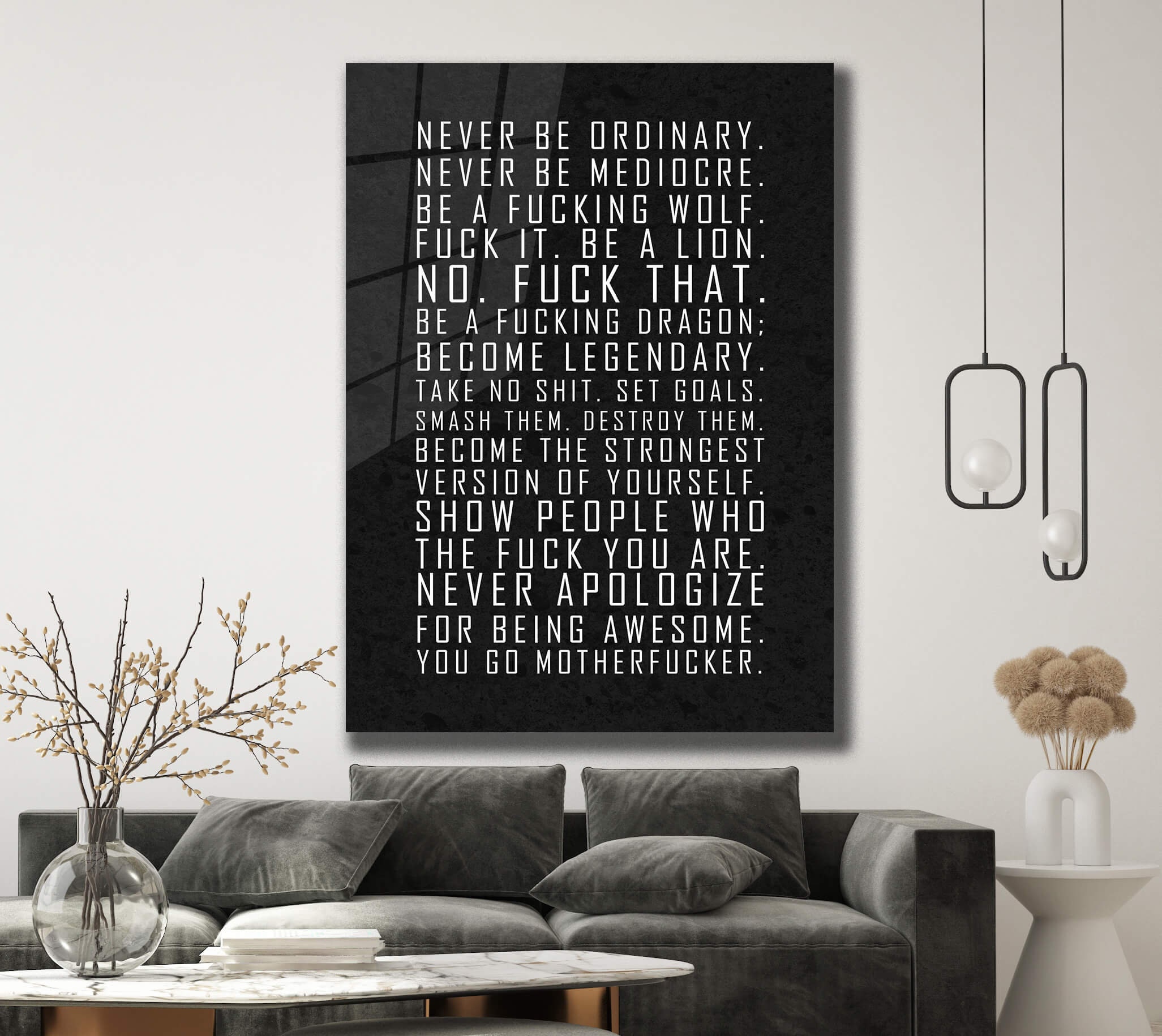 Never Be Ordinary Motivational Wall Decor Inspirational Quotes Art Home ...