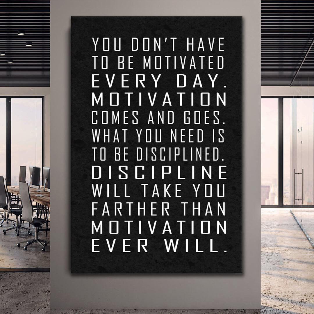 Discipline Noun Wall Decor Motivation Quotes Living Room Wall Art ...