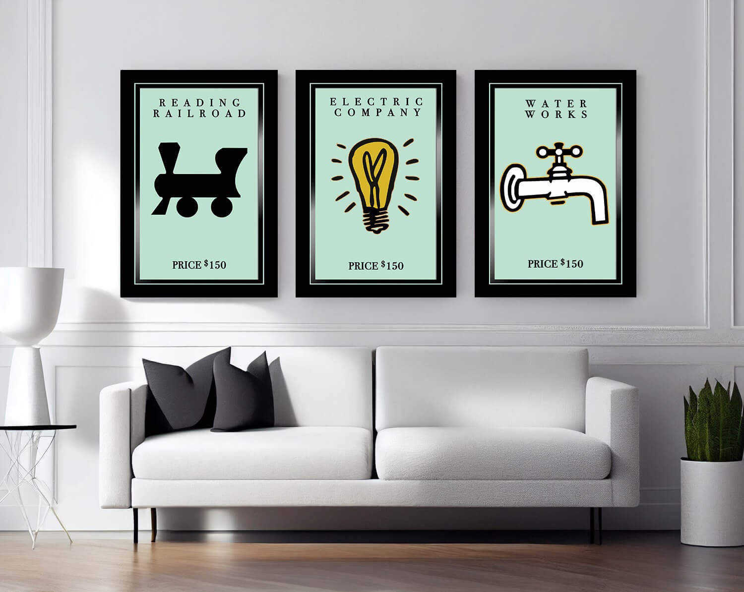 Retro Monopoly Bundle Wall Art Canvas Print Monopoly Inspirational Home ...