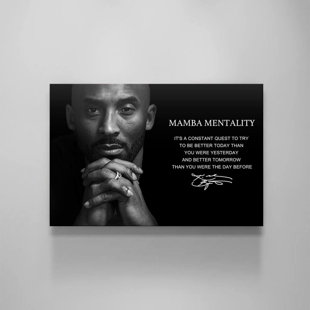 Kobe Bryant 'mamba Mentality' Quote Art Print - Motivational Canvas or ...