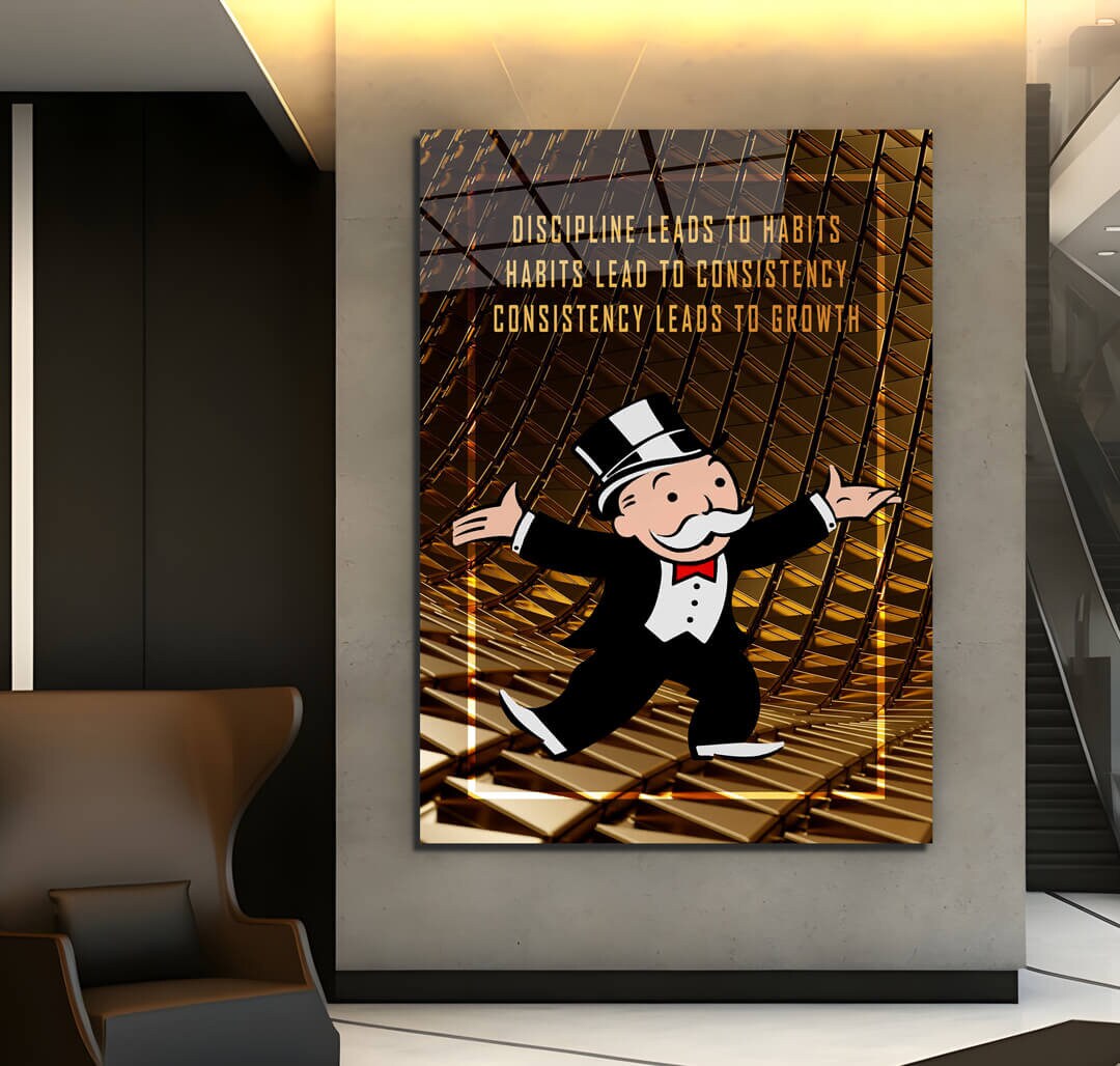 Monopoly Discipline Noun Acrylic Glass Art Motivational Wall Decor ...