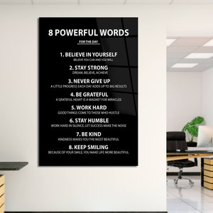 8 Rules for Mindset Wall Decor Motivation Quotes Home Art Inspirational ...
