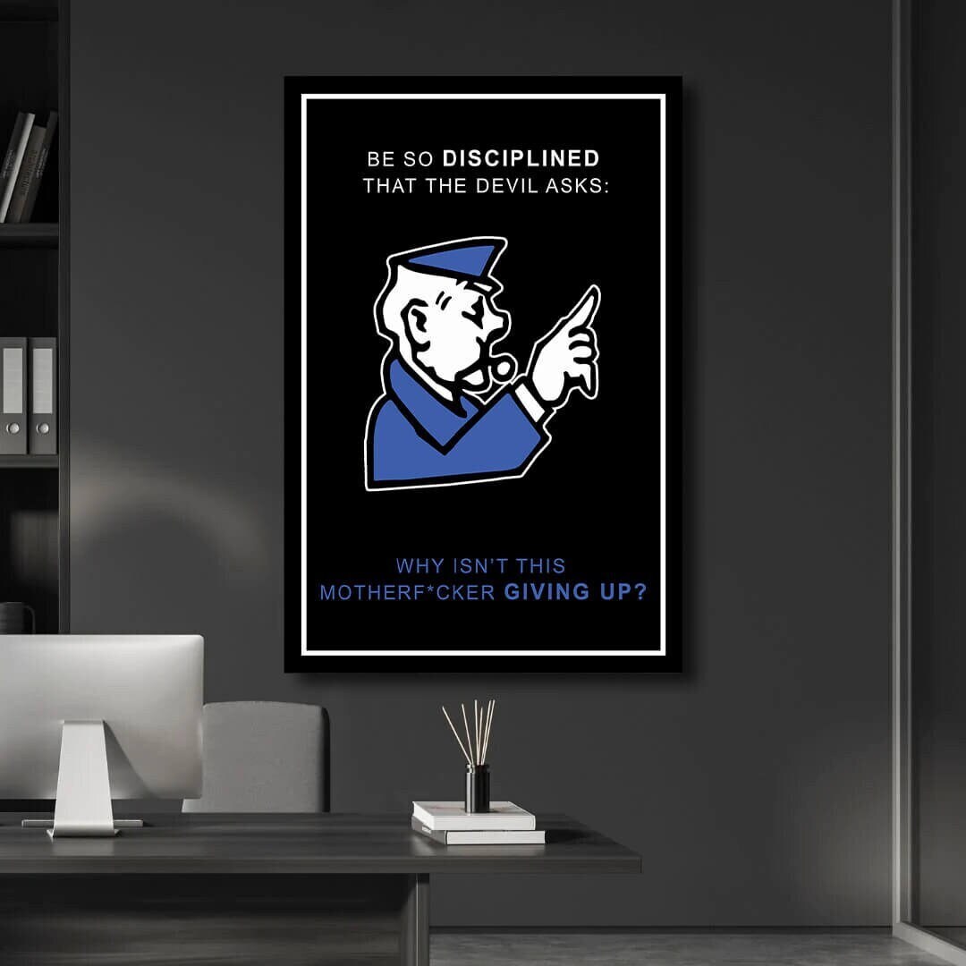 Be Disciplined Motivational Quote Wall Art Workout Inspirational Sign ...