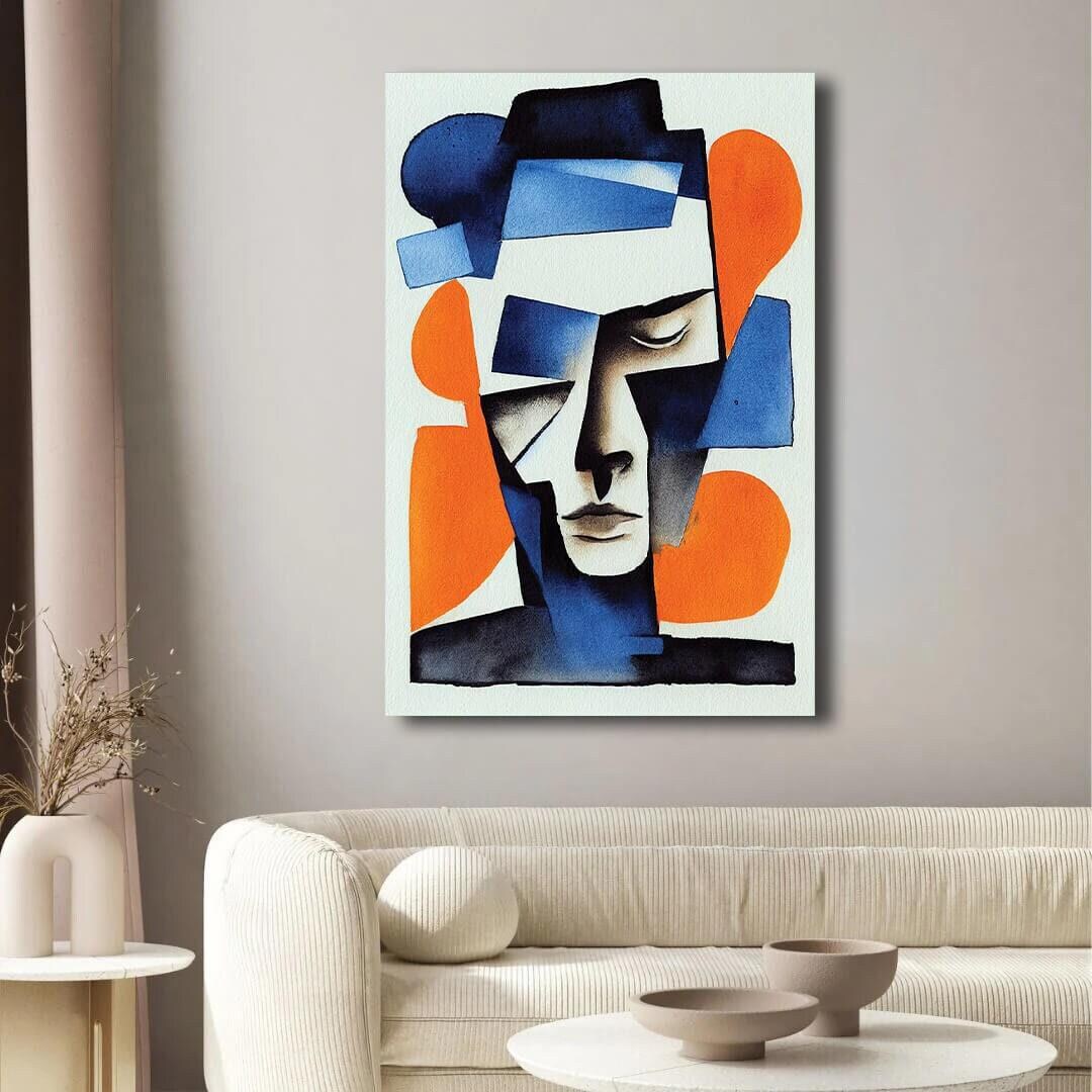 Abstract Portrait Illustration Wall Decor Art Face Artwork Minimal ...