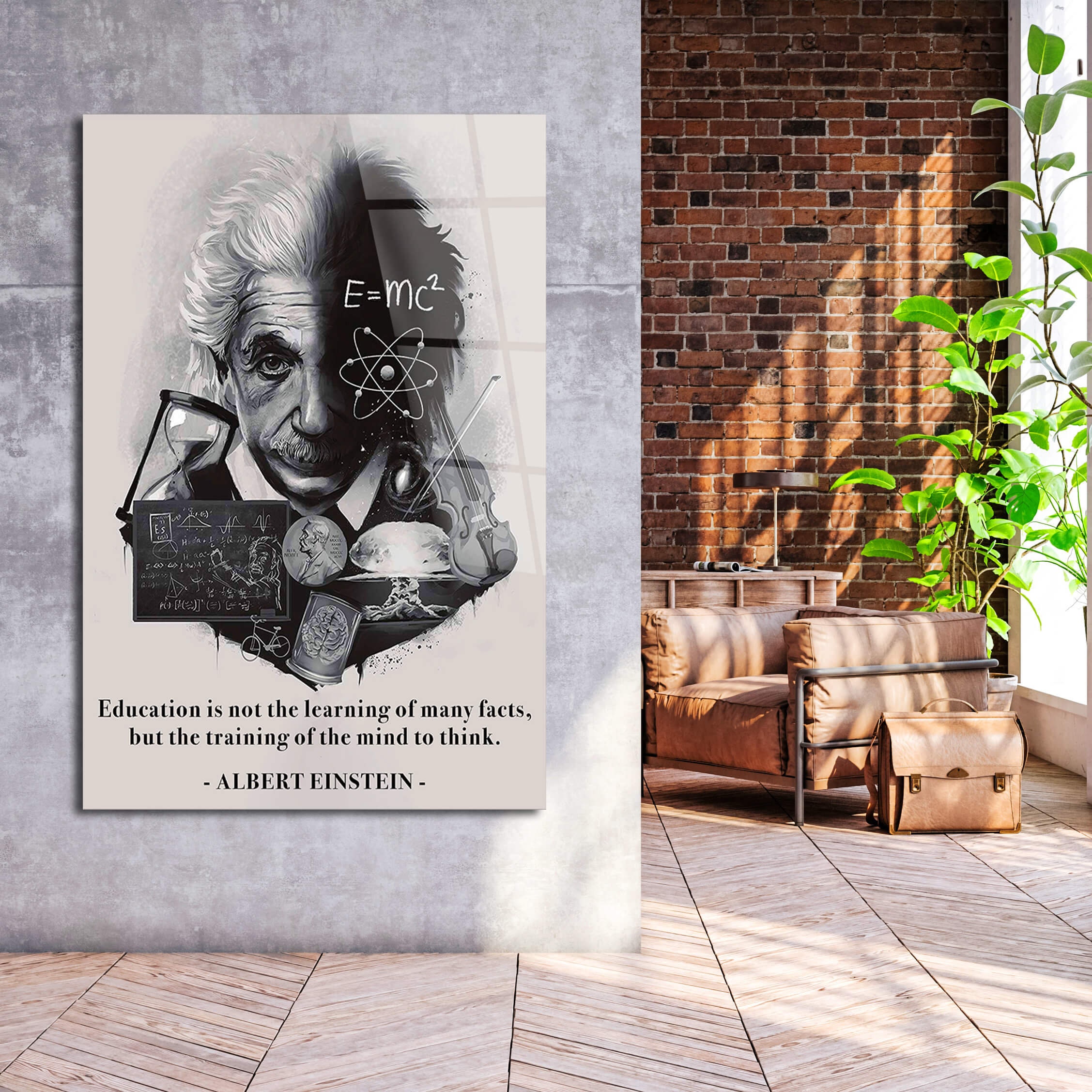 Albert Einstein Canvas Motivational Quotes Wall Decor Inspirational ...