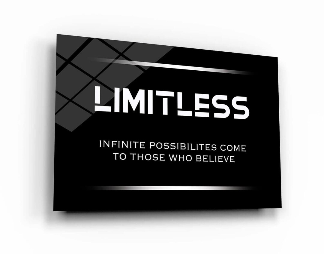 Limitless Noun Acrylic Wall Art Motivational Wall Decor Office Poster ...