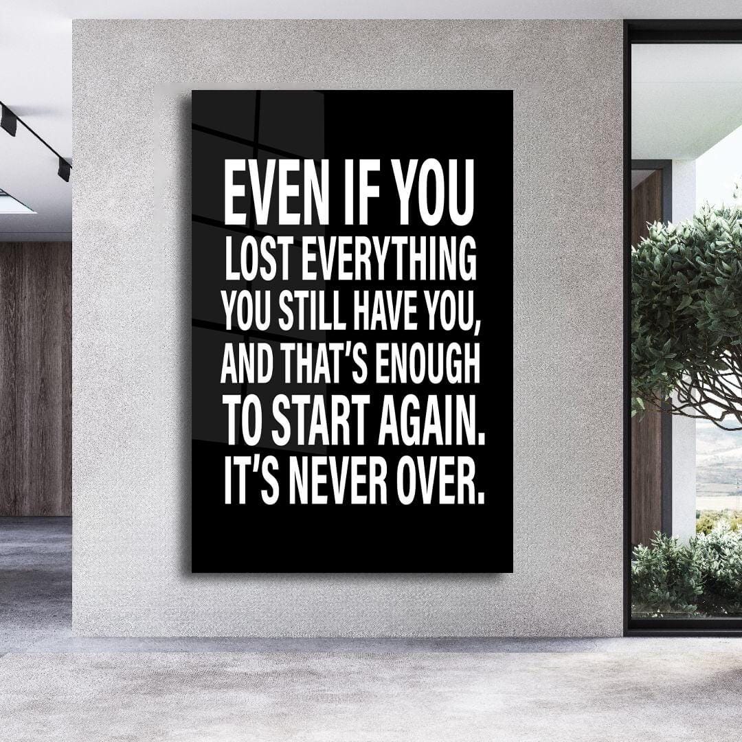 Start Again Quote Art: Motivational Canvas or Acrylic Print - Etsy